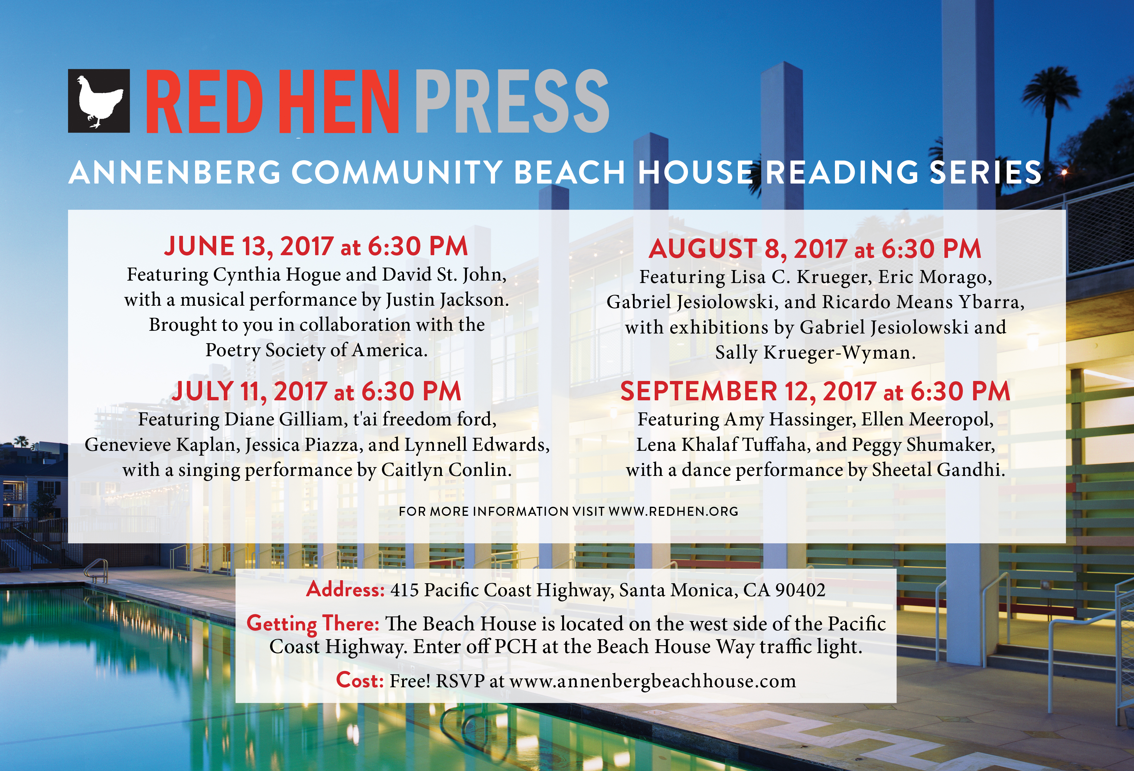Red Hen Press at the Annenberg Community Beach House | Visit Santa Monica Red Hen Press at the Annenberg Community Beach House | Visit Santa Monica