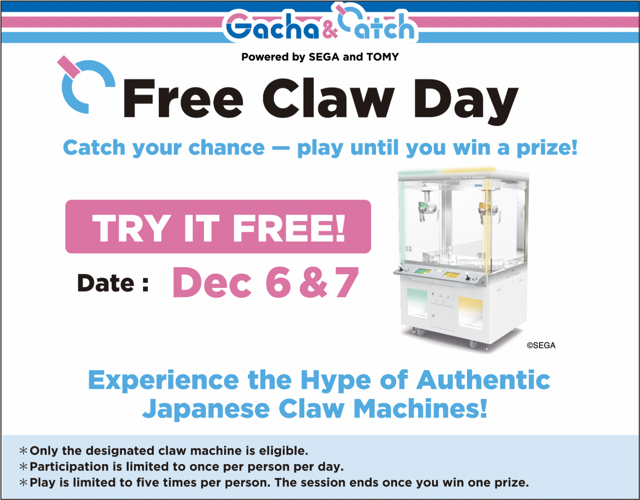 Free Claw Day at Gacha and Catch | Visit Santa Monica